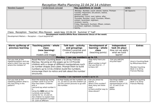 Reception numbers 1 - 20 white rose | Teaching Resources
