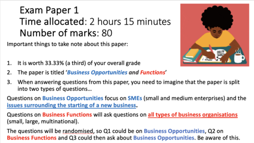 Eduqas A Level Business Exam Tech (Part 1) | Teaching Resources