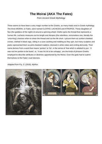 KS3 English World Myths (Reading & Creative) Writing Scheme of Learning ...