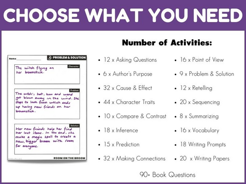 Room on the Broom Activities - Reading Comprehension & Literacy Skills ...