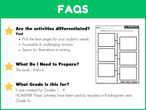Ruby Finds a Worry Activities - Tom Percival Read Aloud Book Literacy ...