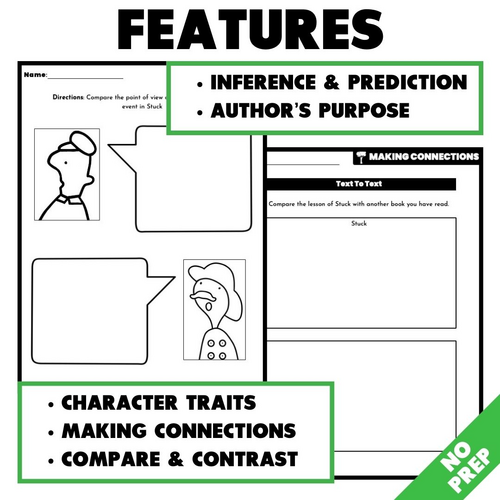 Stuck Book Activities - Reading Comprehension and Literacy Skills ...