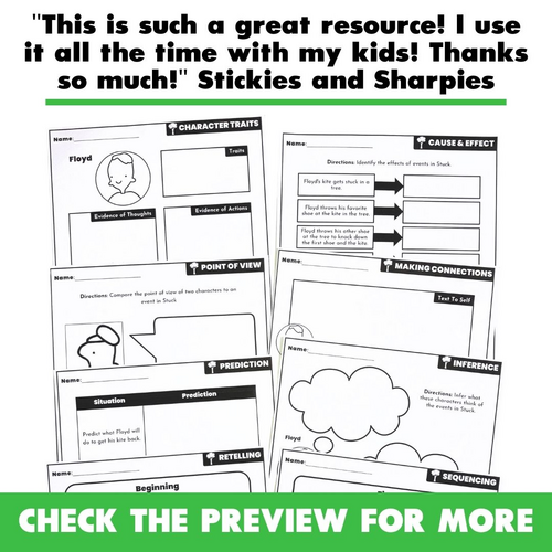 Stuck Book Activities - Reading Comprehension and Literacy Skills ...