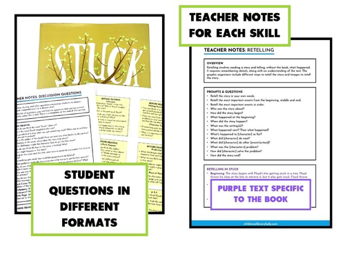 Stuck Book Activities - Reading Comprehension and Literacy Skills ...