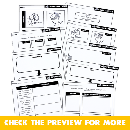 The Lion Inside Activities - Reading Comprehension & Literacy Skills ...