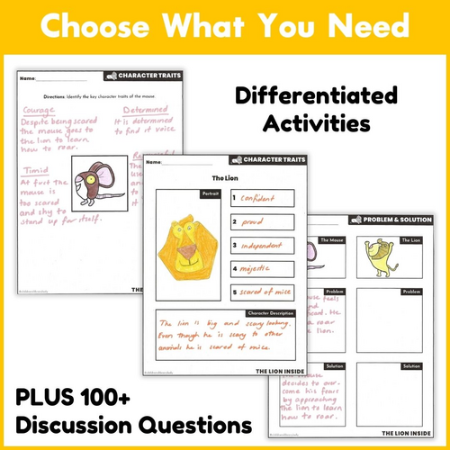 The Lion Inside Activities - Reading Comprehension & Literacy Skills ...