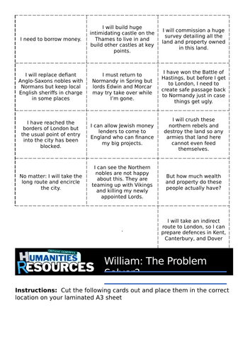William: The Problem Solver (KS3 Roman to Norman Britain 6/7 ...