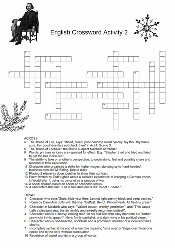 English Literature and Language Crosswords for GCSE | Teaching Resources