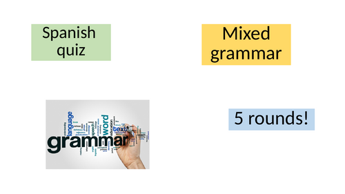Spanish Mixed grammar Quiz | Teaching Resources