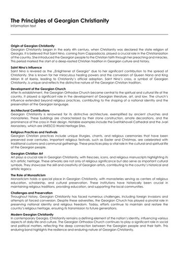 The Principles of Georgian Christianity (Infotext and Exercises ...