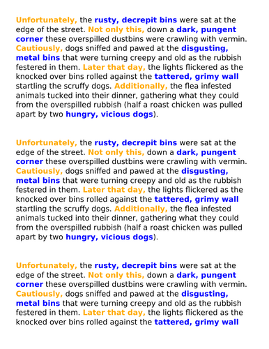 Down Behind the Dustbin by Michael Rosen - Year 4 Unit of Writing ...