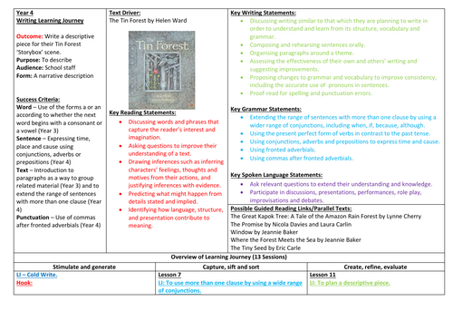 The Tin Forest by Helen Ward - Year 4 Unit of Writing | Teaching Resources