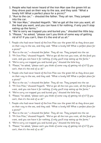 The Iron Man by Ted Hughes - Year 4 Unit of Writing Resources ...