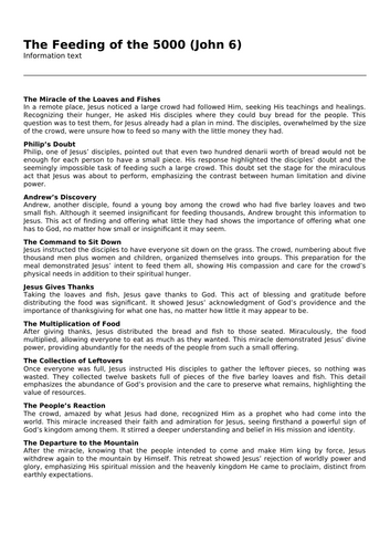 The Feeding of the 5000 (John 6) (Infotext and Exercises) | Teaching ...