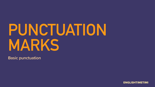 Basic punctuation | Teaching Resources