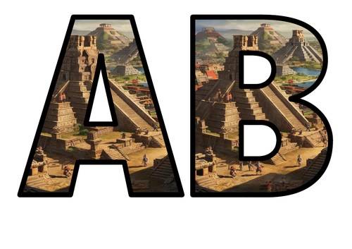 NEW THE AZTECS Lettering Whole Alphabet Letter Set Numbers, Signs ...