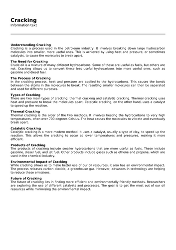Cracking (Infotext and Exercises) | Teaching Resources