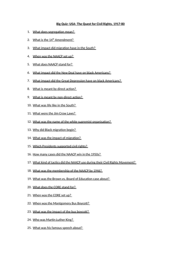 In Search of American Dream Big Quizzes | Teaching Resources