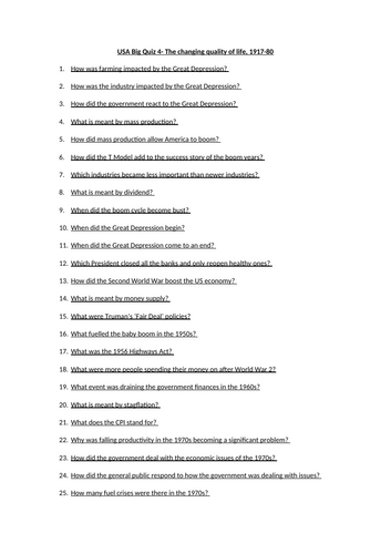 In Search of American Dream Big Quizzes | Teaching Resources