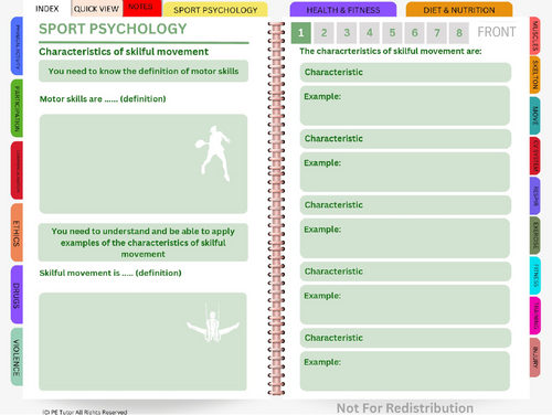 OCR GCSE PE: Revision Worksheets - Sport Psychology | Teaching Resources