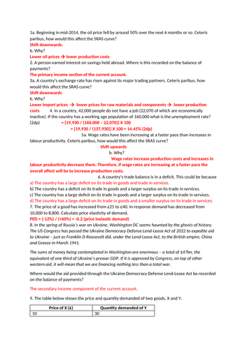 A Level Economics - Aggregate Supply | Teaching Resources