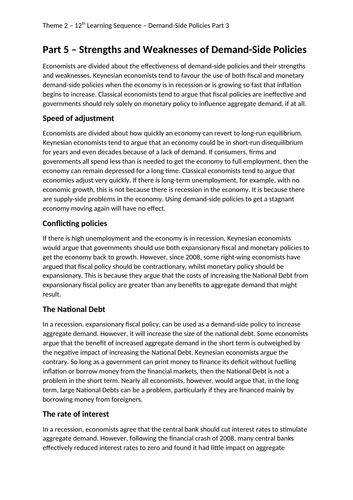 A Level Economics - Demand-Side Policies | Teaching Resources