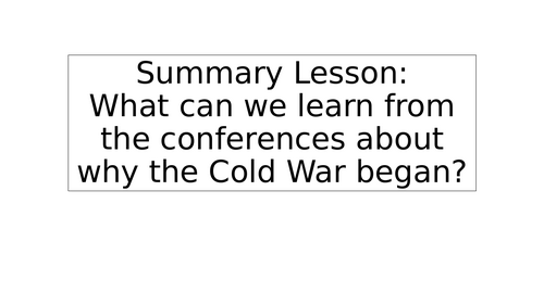 GCSE History - Cold War PowerPoints | Teaching Resources