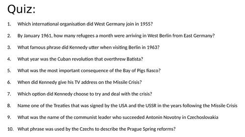 GCSE History - Cold War PowerPoints | Teaching Resources