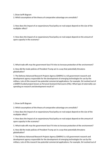 A Level Economics - Restrictions on Free Trade, Protectionism ...