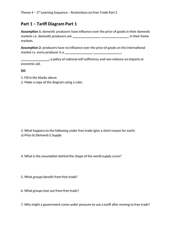 A Level Economics - Restrictions on Free Trade, Protectionism ...