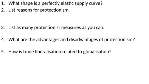 A Level Economics - Restrictions on Free Trade, Protectionism ...