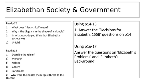 GCSE History - Elizabeth PowerPoints | Teaching Resources