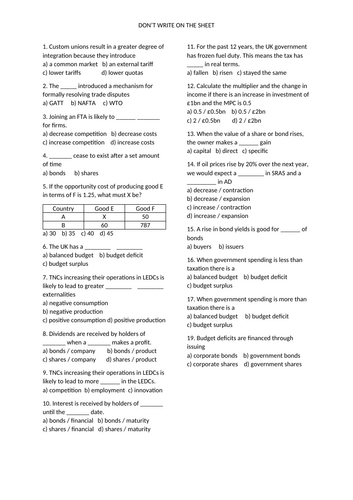 A Level Economics - Trade Blocs and World Trade Organisation | Teaching ...