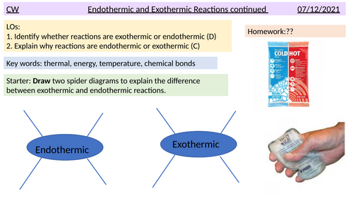 Exothermic and endothermic introduction KS3 | Teaching Resources