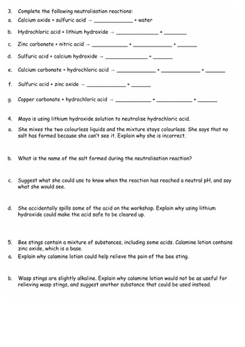 Neutralisation reactions KS3 | Teaching Resources