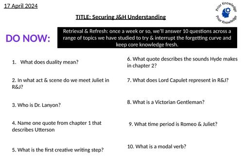 The Strange Case of Jekyll and Hyde SoW AQA GCSE | Teaching Resources