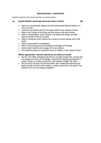 Eduqas GCSE Religious Studies - Islam Beliefs and Teachings | Teaching ...