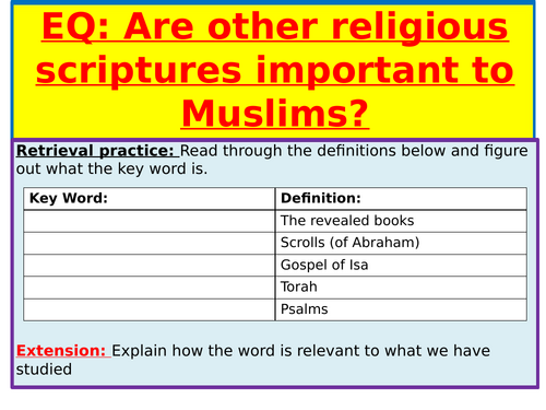 Eduqas GCSE Religious Studies - Islam Beliefs and Teachings | Teaching ...