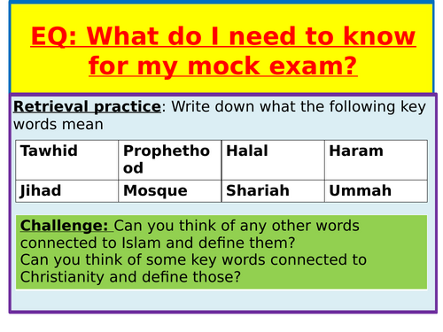 Eduqas GCSE Religious Studies - Islam Beliefs and Teachings | Teaching ...