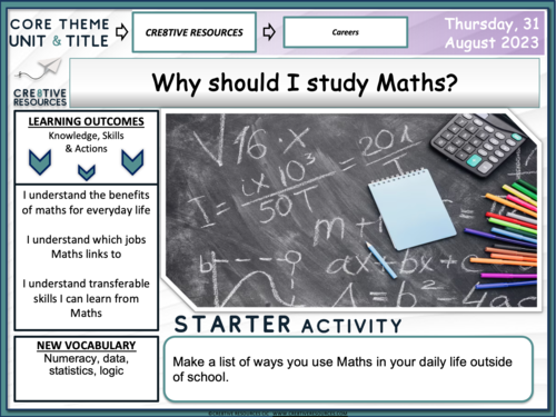 Why Should I study Maths? Primary Careers | Teaching Resources