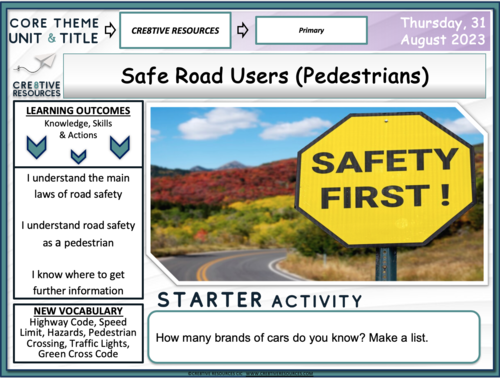 How can we be safe road users as pedestrians | Teaching Resources