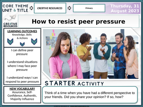 How can I resist peer pressure? | Teaching Resources