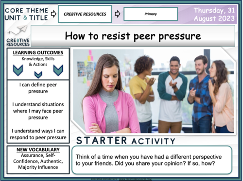 How can I resist peer pressure? | Teaching Resources