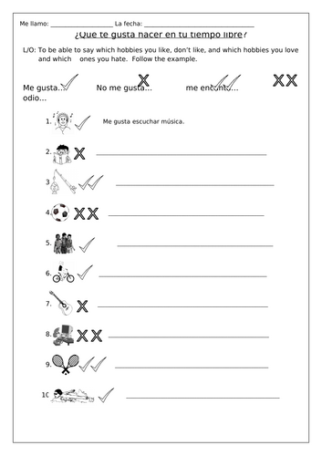 SPANISH - LOS PASATIEMPOS - HOBBIES & OPINIONS | Teaching Resources