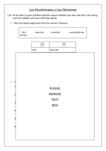 SPANISH - LOS PASATIEMPOS - HOBBIES & OPINIONS | Teaching Resources