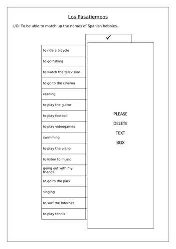 SPANISH - LOS PASATIEMPOS - HOBBIES & OPINIONS | Teaching Resources