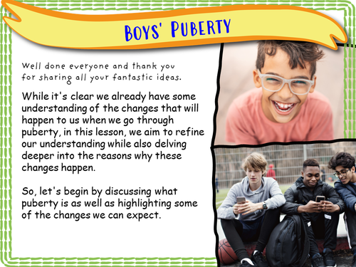 Boys Puberty Teaching Resources