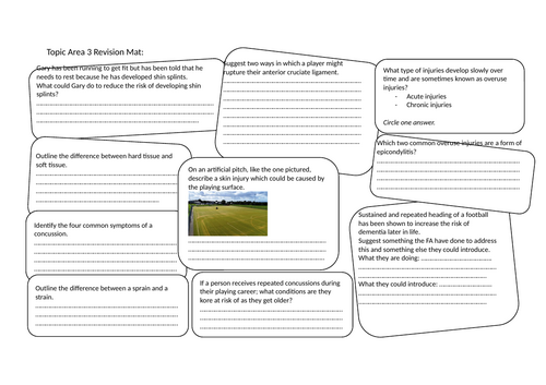 CNAT Sports Science R180 Sports Injuries Revision Mats | Teaching Resources