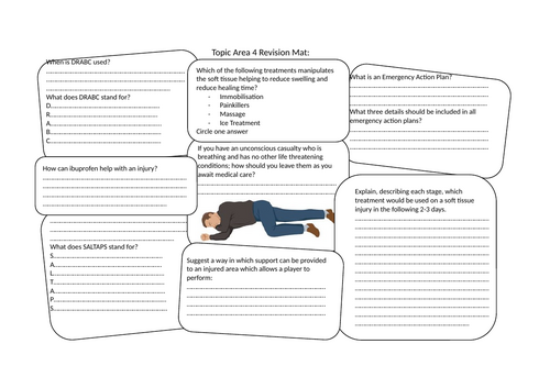CNAT Sports Science R180 Sports Injuries Revision Mats | Teaching Resources