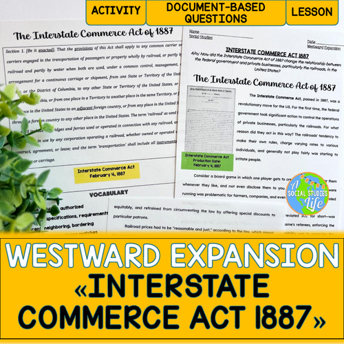 Interstate Commerce Act 1887 | Teaching Resources